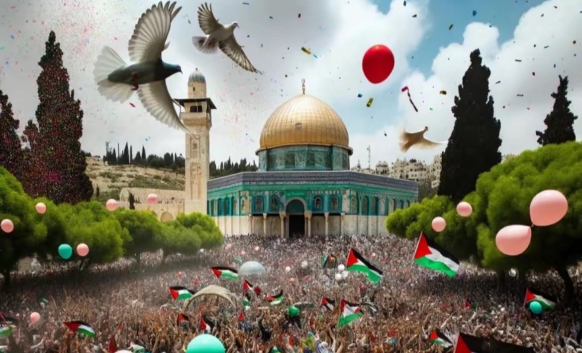 Manifestation för fred i Palestina